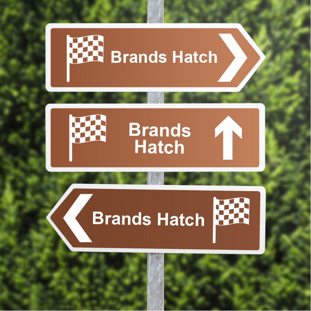 Personalised Brands Hatch Circuit Directional Road Sign Acrylic UV ...