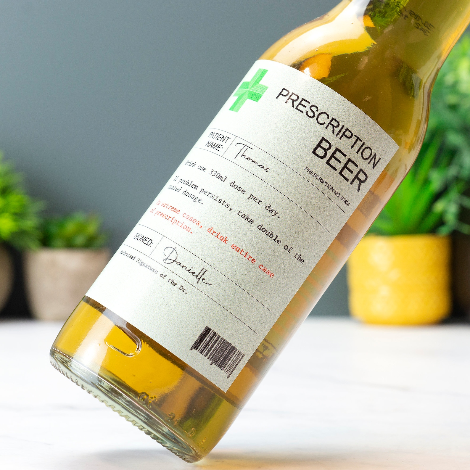 Personalised Prescription Beer Bottle Label Vinyl Sticker Funny Novelty ...