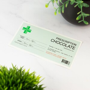 Personalised Prescription Chocolate Bar Label Vinyl Sticker Funny ...
