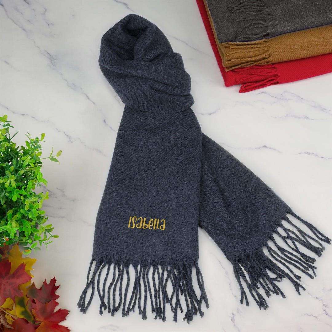 Personalised Luxury Scarf With Custom Embroidered Name - Several ...