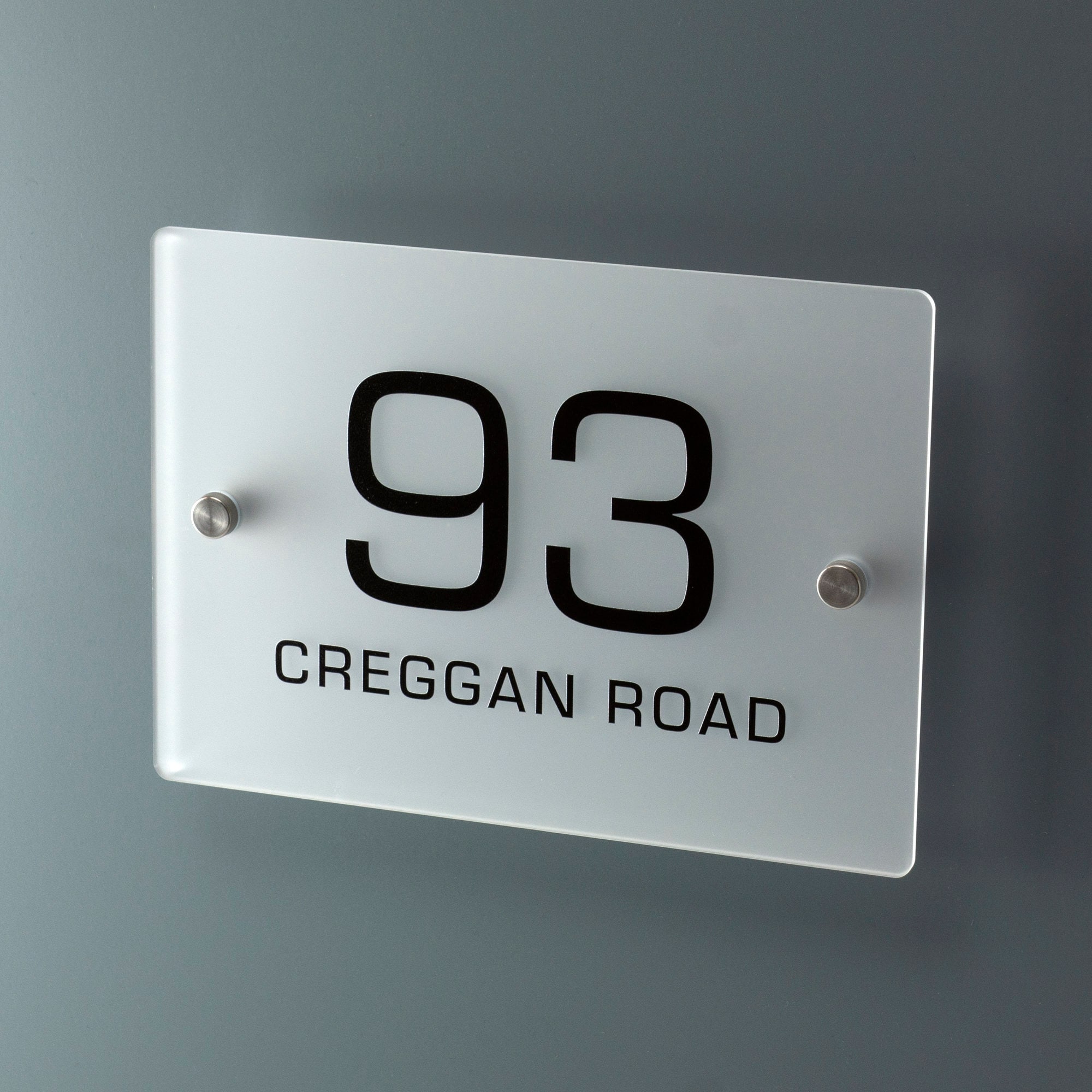 Frosted Acrylic House Number Sign Personalised Printed Acrylic Wall ...
