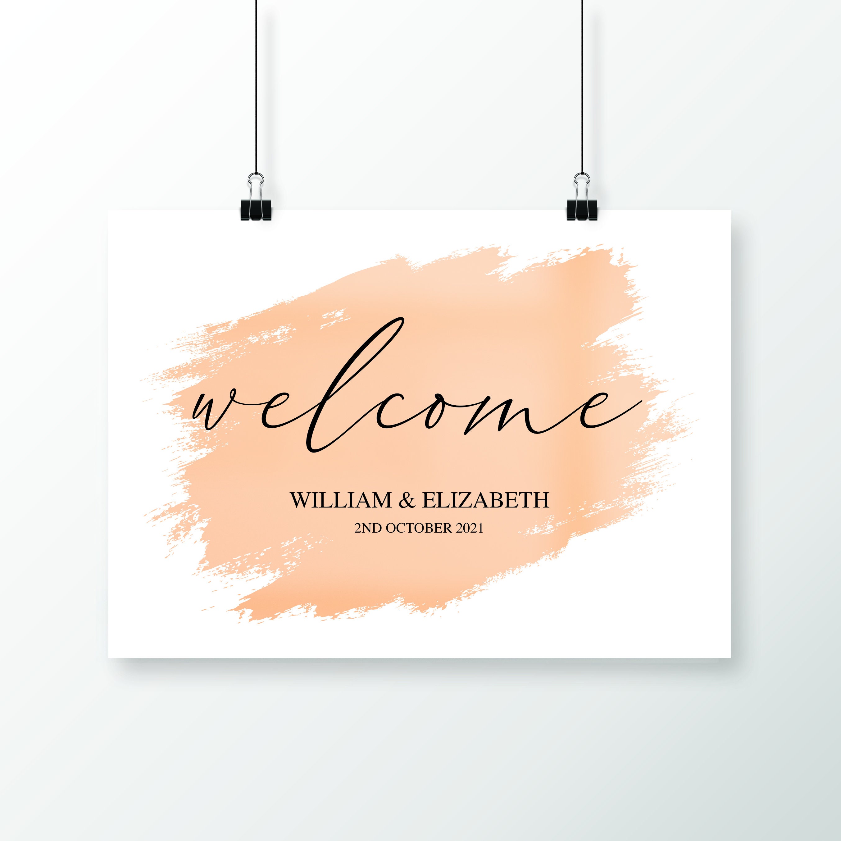 Personalised Wedding Welcome Sign Paint Brush Stroke Acrylic Poster ...