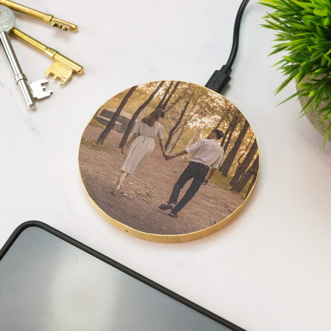 Custom Photo Wireless Phone Charger Wooden Printed Cell Phone Charger ...