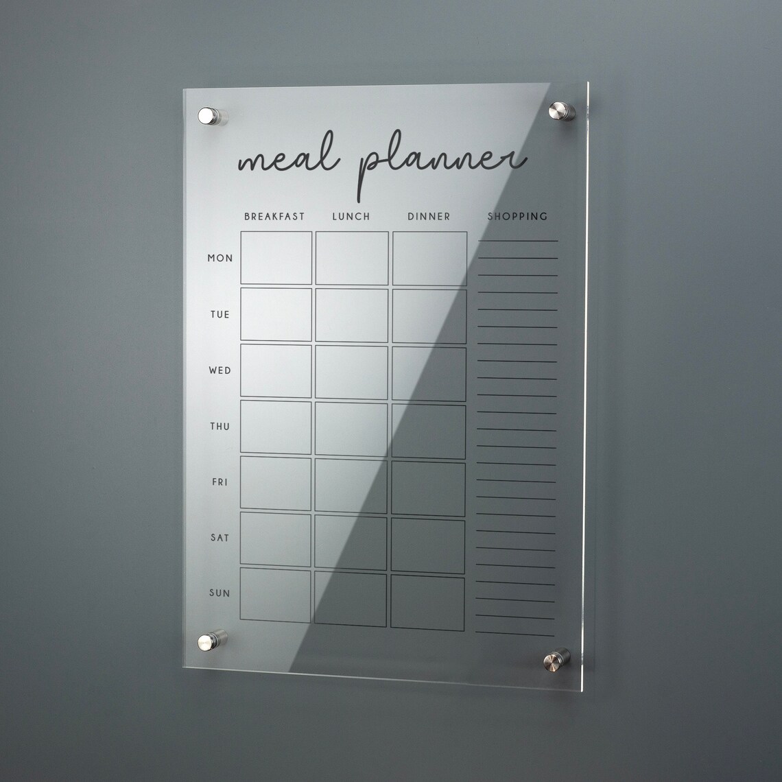 Acrylic Meal Planner Food Organiser Plaque House Sign Printed - Etsy
