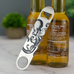 Octopus Bar Blade Ocean Themed Beer Bottle Opener Printed Stainless ...