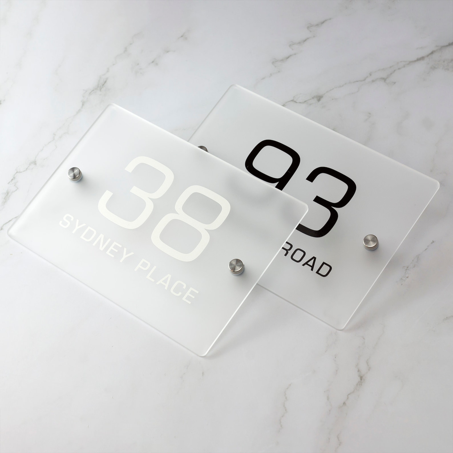 Frosted Acrylic House Number Sign Personalised Printed Acrylic Wall ...