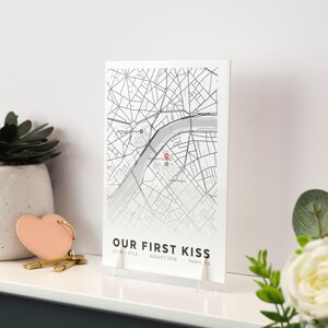 Where We First Met Personalised Map Print of City Custom Acrylic Plaque ...