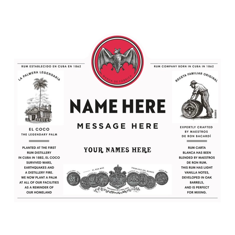 Personalised Rum Label Vinyl Sticker Funny Novelty Gift - Etsy