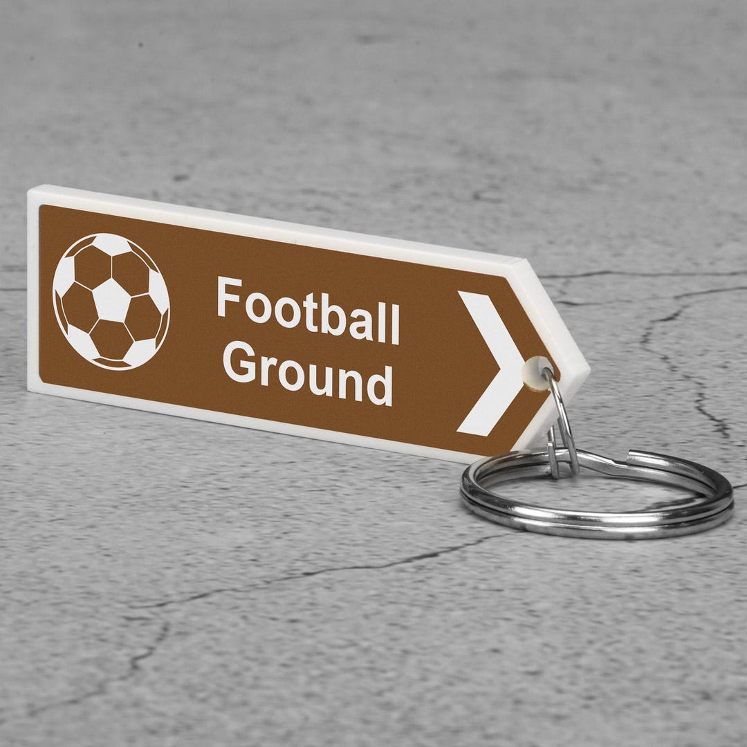 Custom Football Stadium Sign Keyring Personalised Directional Acrylic ...