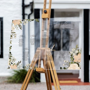 Personalised Wedding Table Plan Layout Sign Foliage Acrylic Poster ...