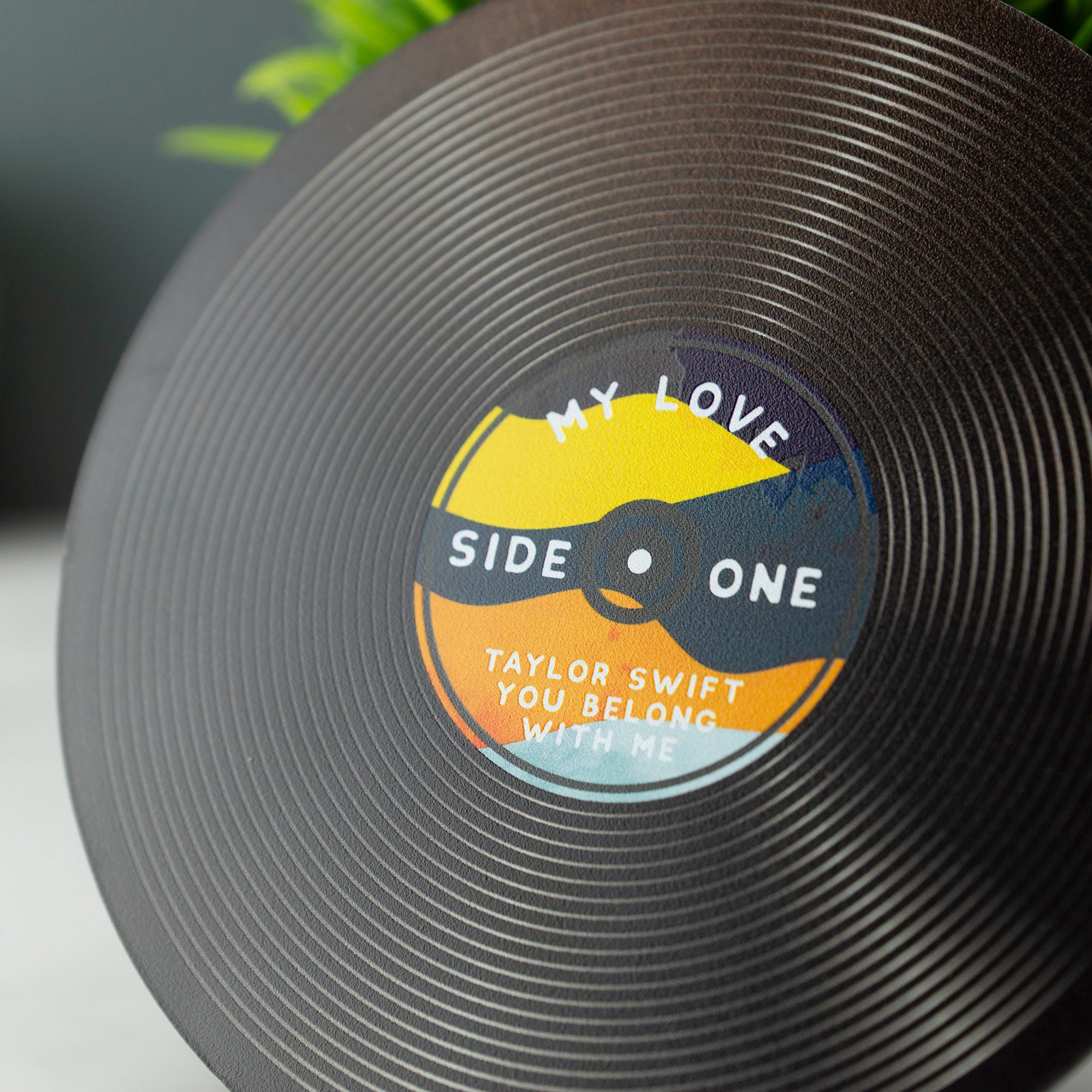 Personalised Vinyl Record Coaster Round Printed Acrylic Drinks | Etsy