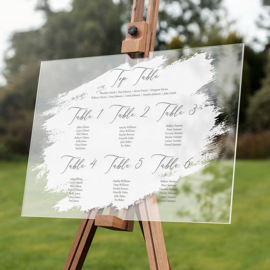Personalised Wedding Table Plan Sign Acrylic Poster Print Entrance ...