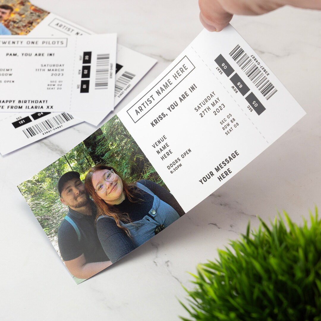 Personalised Concert Ticket Poster Print Gig Gift Birthday Anniversary ...