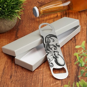 Octopus Bar Blade Ocean Themed Beer Bottle Opener Printed Stainless ...