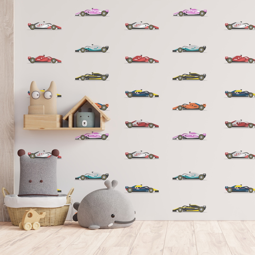 Racing Cars Vinyl Wall Art Stickers Decals Kids Room Children's Bedroom ...
