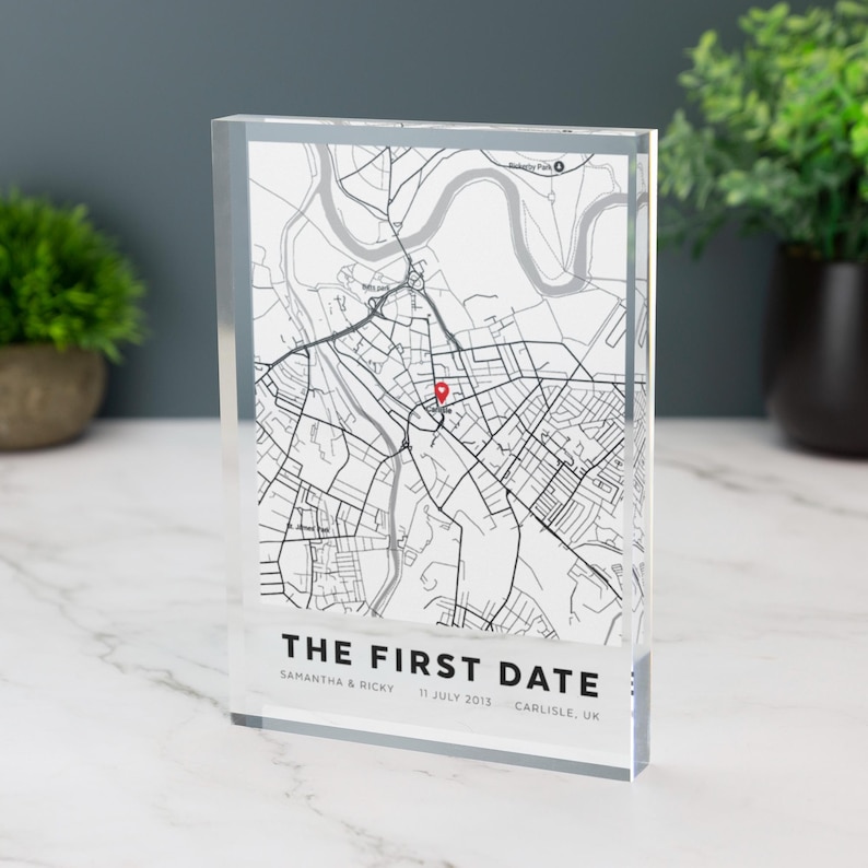 Where We First Met Personalised Map Print of City Custom Acrylic Block ...