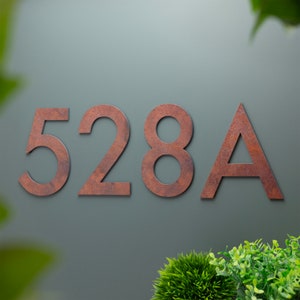 Modern House Numbers Printed Rust Effect Address Signage - Rusty Effect ...