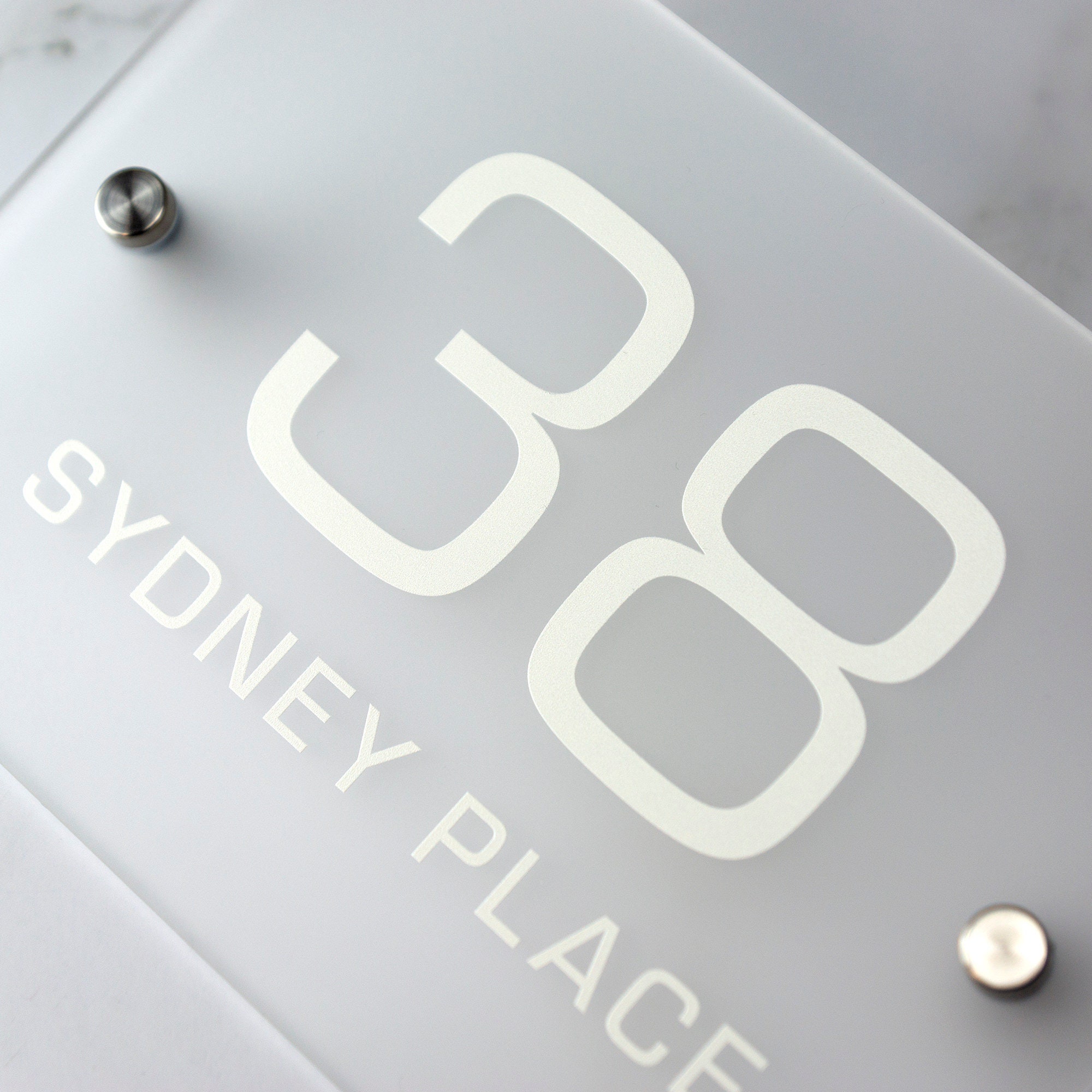 Frosted Acrylic House Number Sign Personalised Printed Acrylic Wall ...