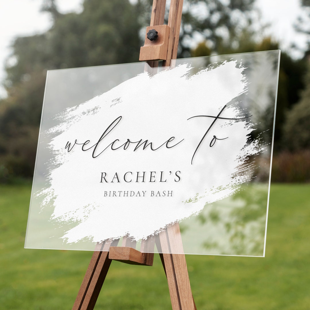 Personalised Event Welcome Sign Foliage Acrylic Poster Print Entrance ...