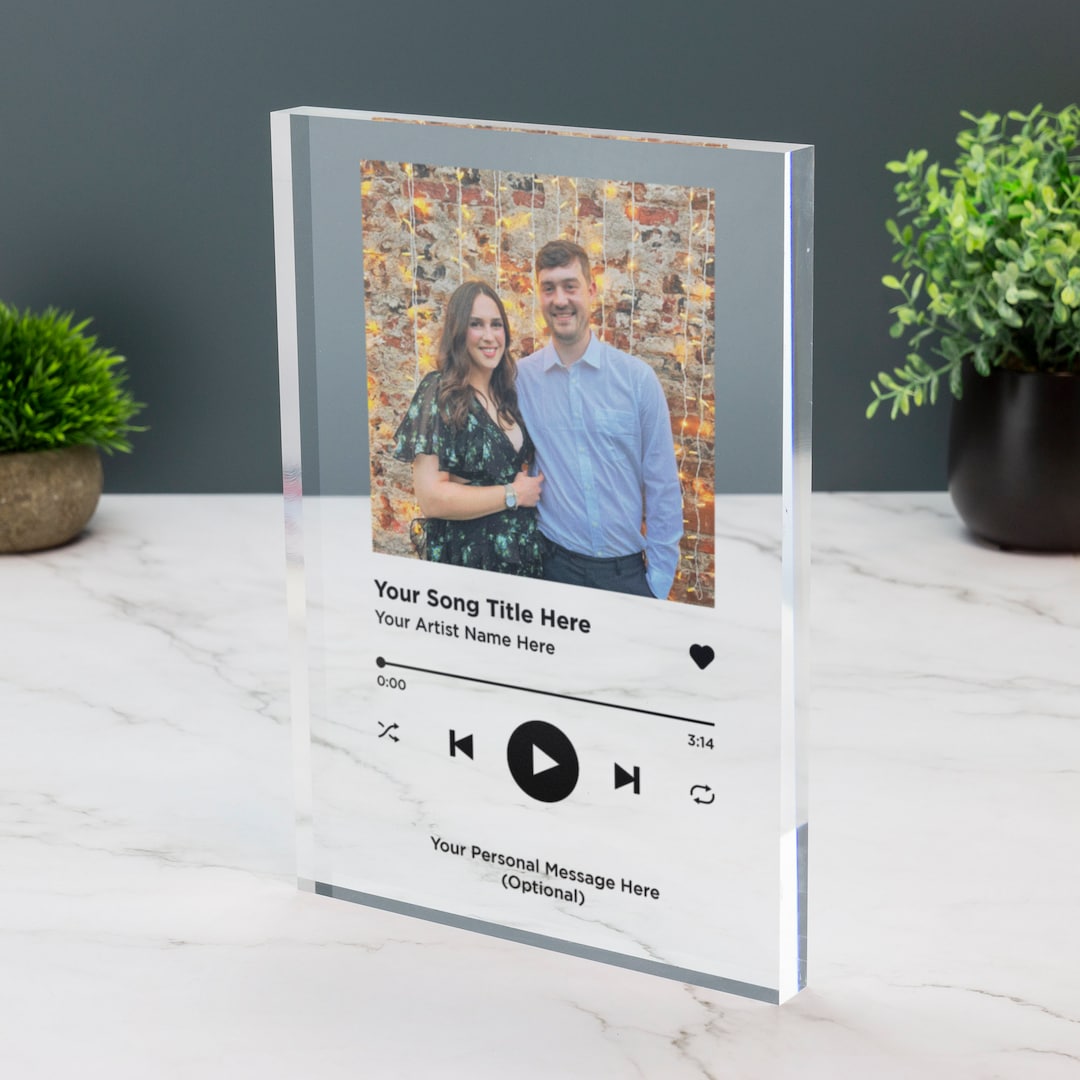 Song Music Acrylic Block Plaque With Custom Photo Print Your Song Album ...