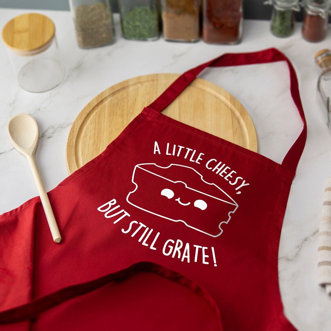 A Little Cheesy Printed Apron Funny Cooking Baking Home Chef Cheese ...