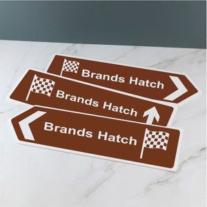 Personalised Brands Hatch Circuit Directional Road Sign Acrylic UV ...