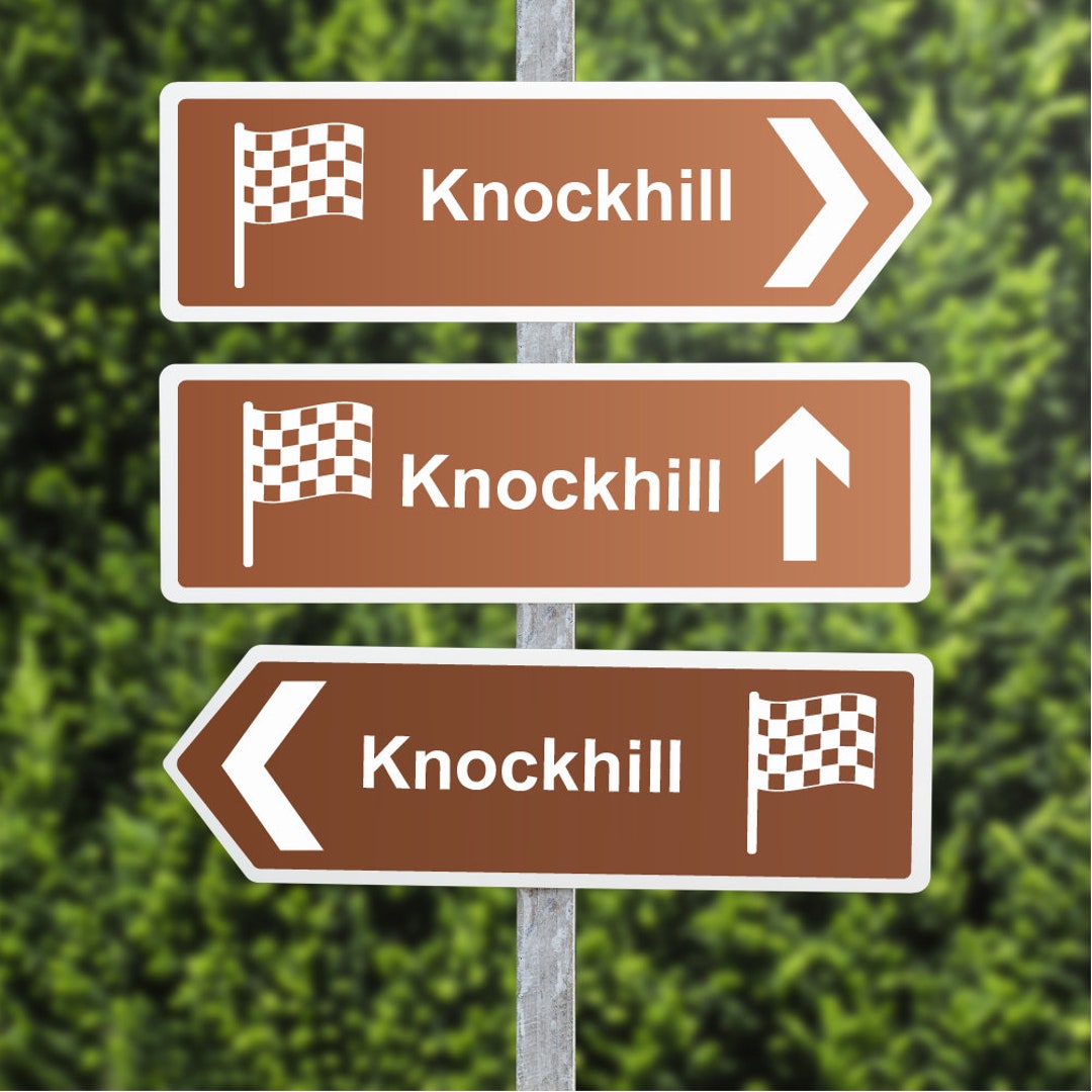 Personalised Knockhill Circuit Directional Road Sign Acrylic UV Printed ...