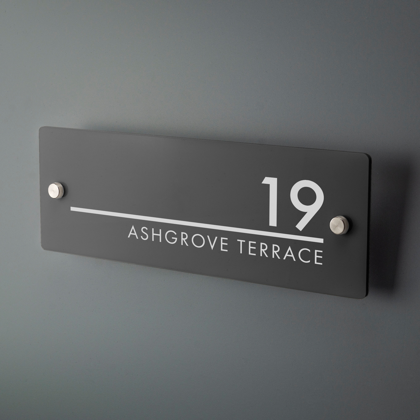 Contemporary Modern House Number Sign Printed Address Signage Matt ...
