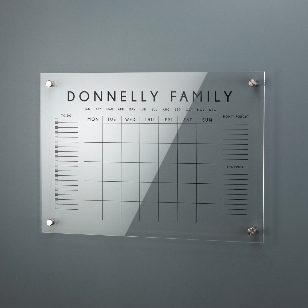 Personalised Acrylic Monthly Planner Plaque House Sign Printed ...