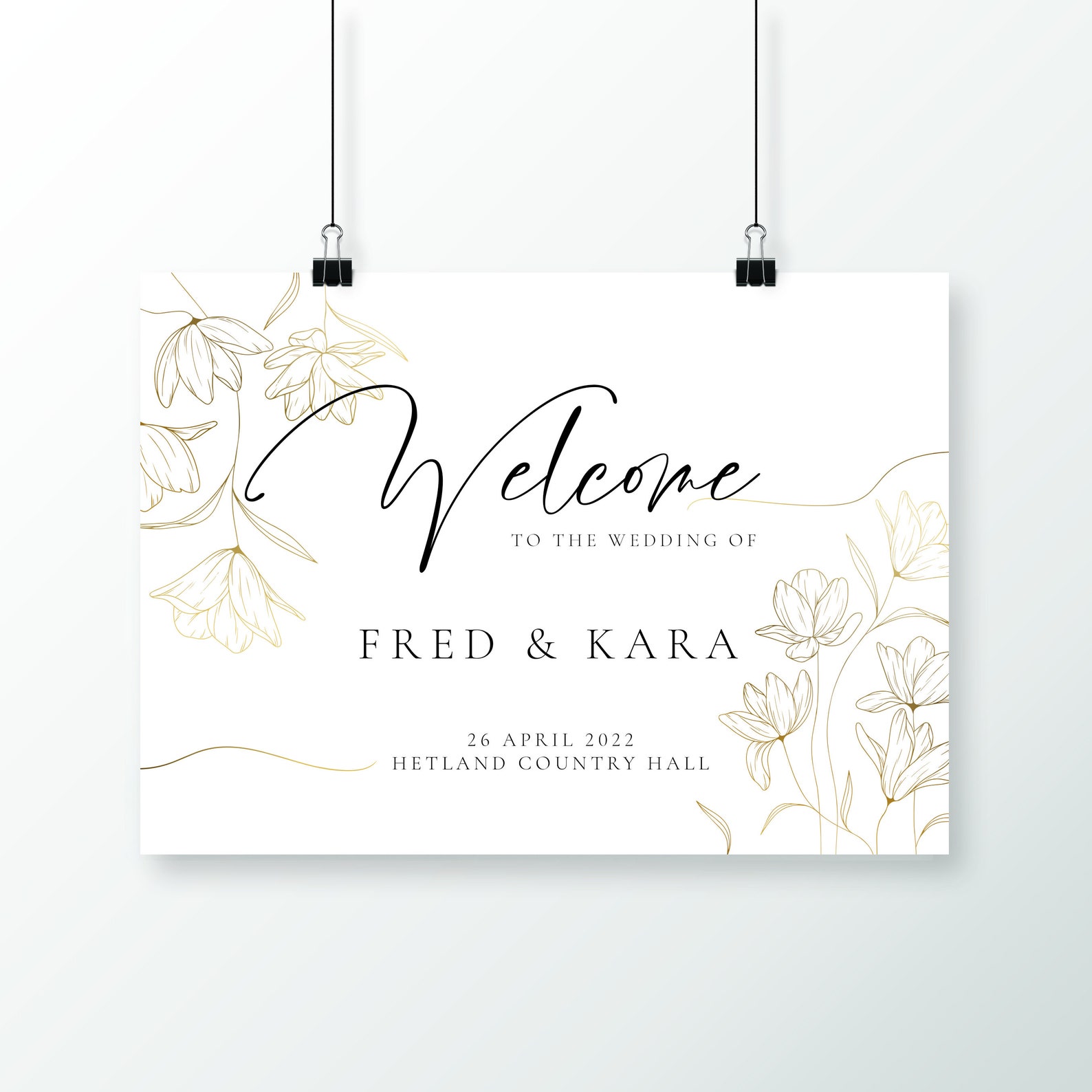 Personalised Wedding Welcome Sign Foliage Acrylic Poster Print Entrance ...