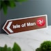 Personalised Isle of Man Directional Road Sign Acrylic UV Printed Holes ...
