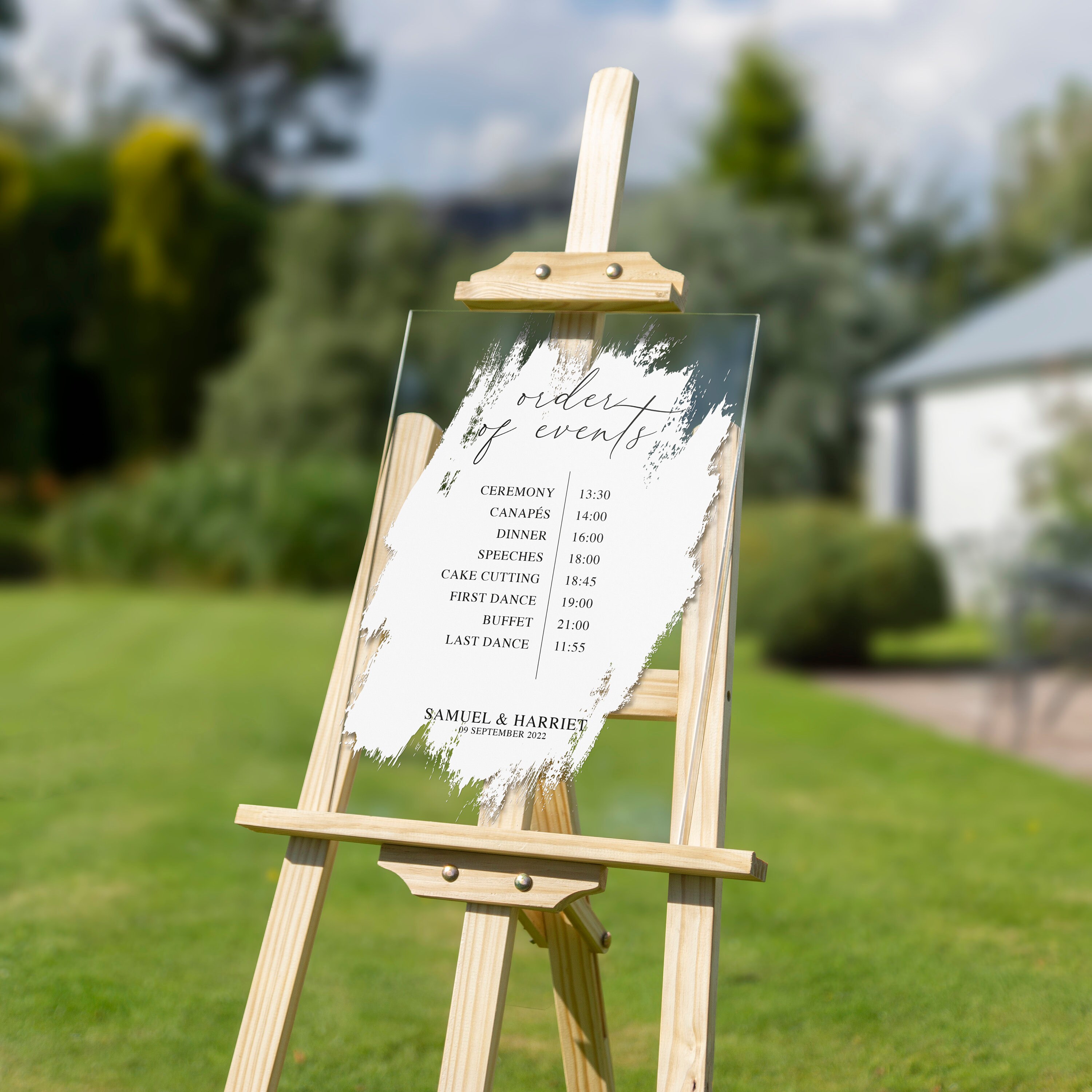 Personalised Wedding Order of Events Sign Foliage Acrylic - Etsy
