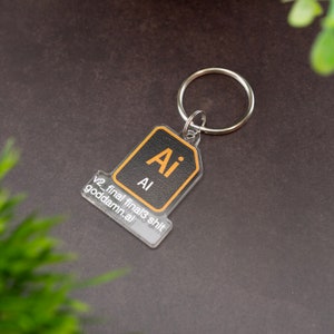 Graphic Designer Keyring Custom Message Keychain Designer Funny Novelty ...
