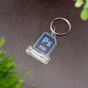 Graphic Designer Keyring Custom Message Keychain Designer Funny Novelty ...