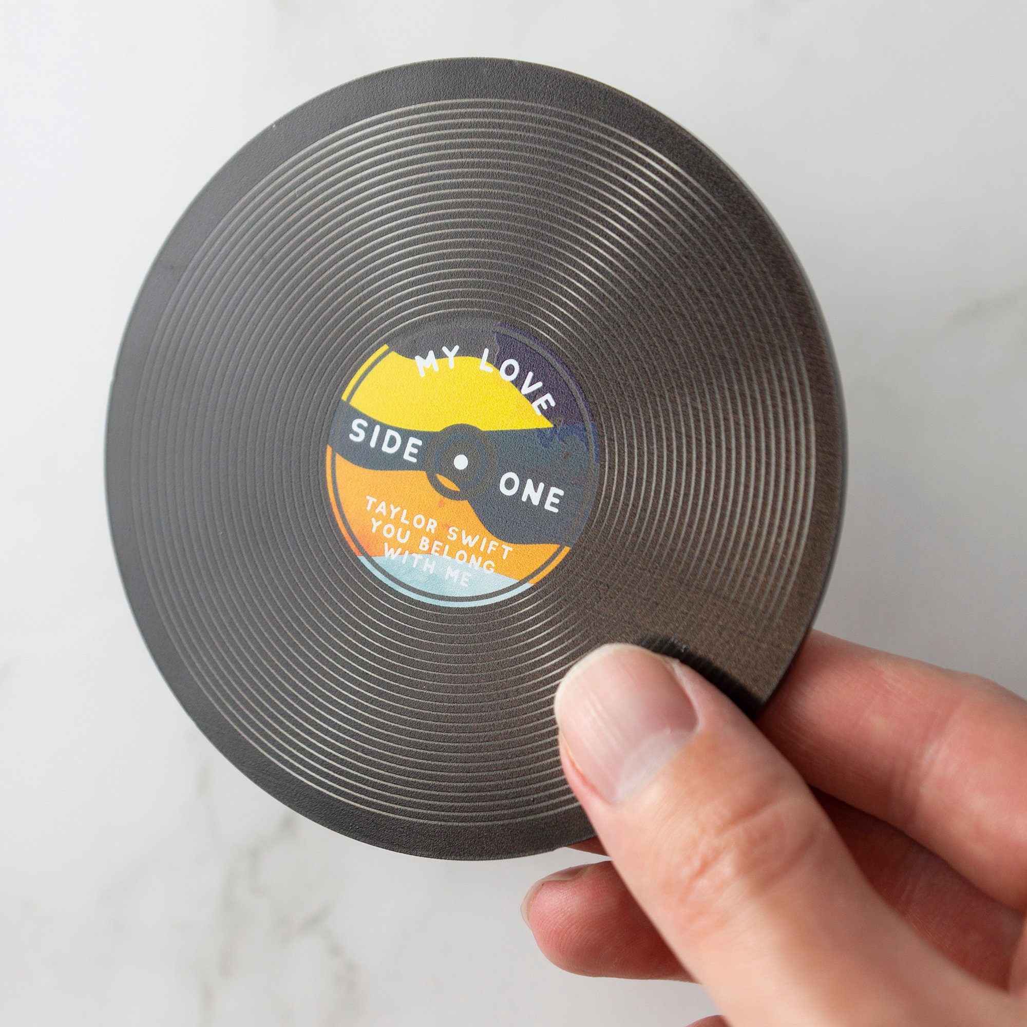 Personalised Vinyl Record Coaster Round Printed Acrylic Drinks | Etsy