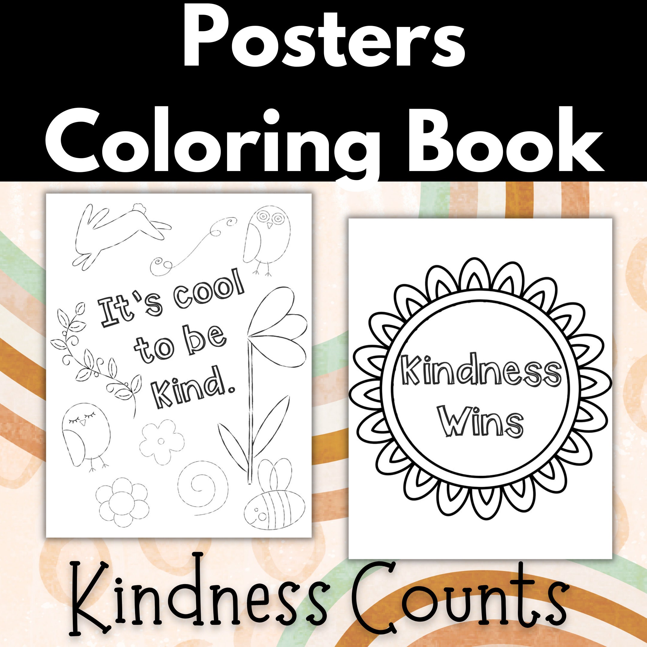 Kindness Coloring Book / Posters - Etsy