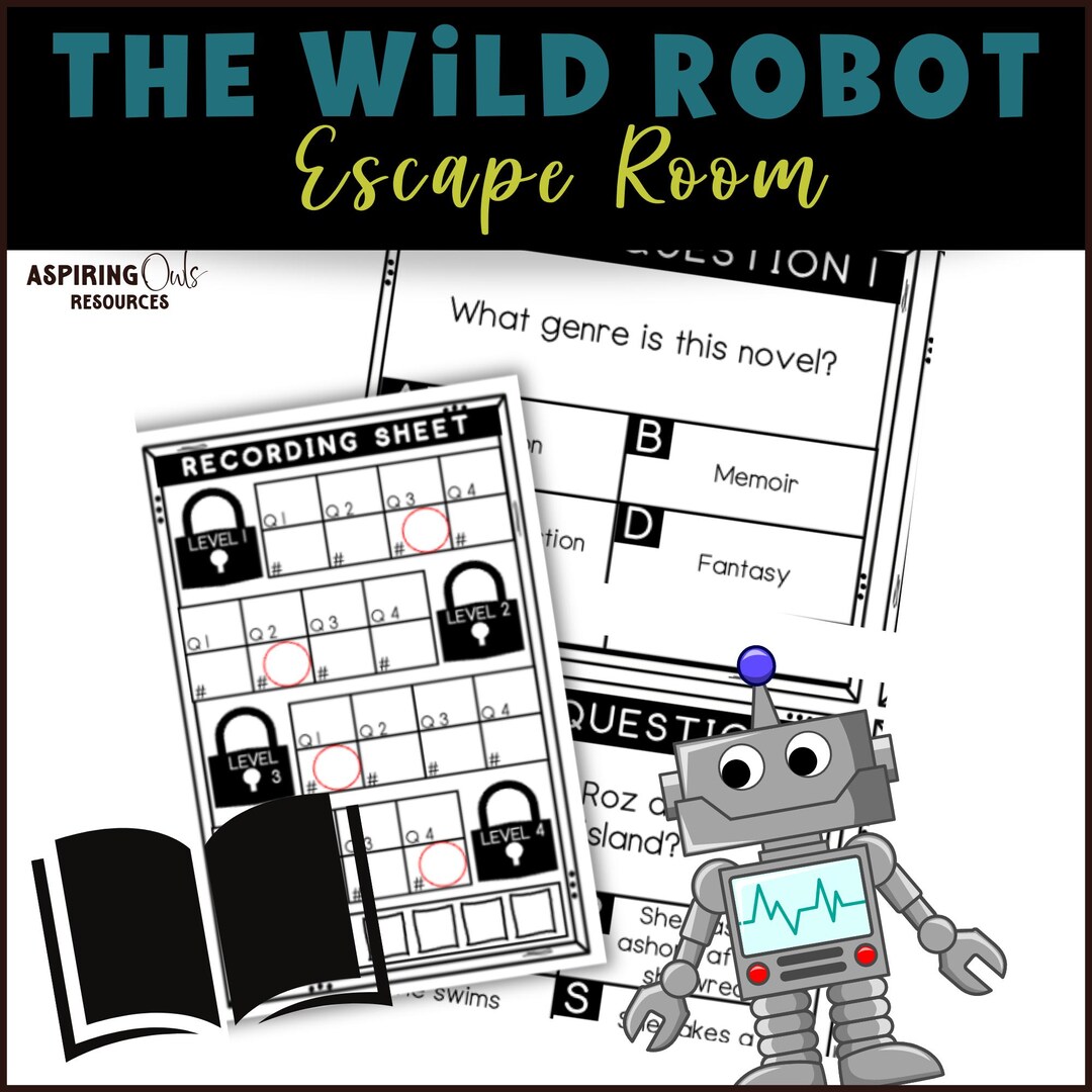 The Wild Robot Escape Room Printable Activity for Middle School - Kid ...