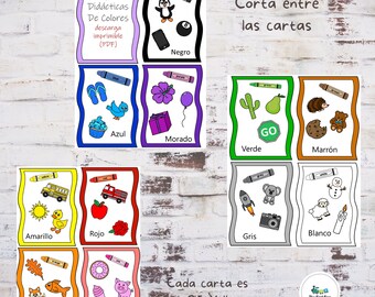 Spanish Color Flashcards Español Colores Tarjetas (Download Now) - Etsy