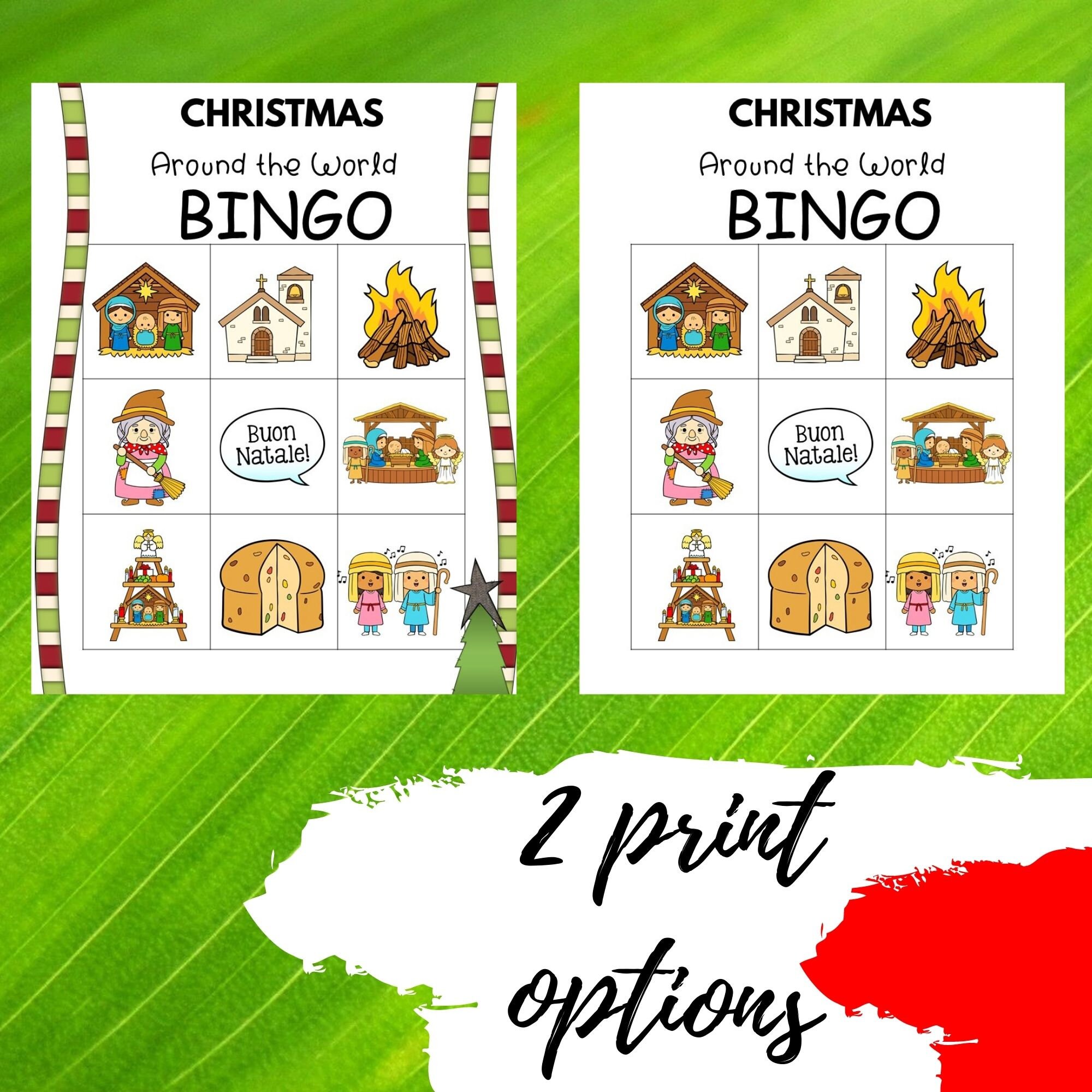 Holidays Around the World Bingo Kids Party Game Christmas in Italy ...
