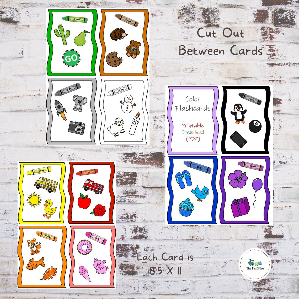 Printable Color Flash Cards Preschool Learning | Etsy