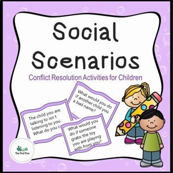 Social Scenario Cards Conflict Resolution Cards for Kids - Etsy