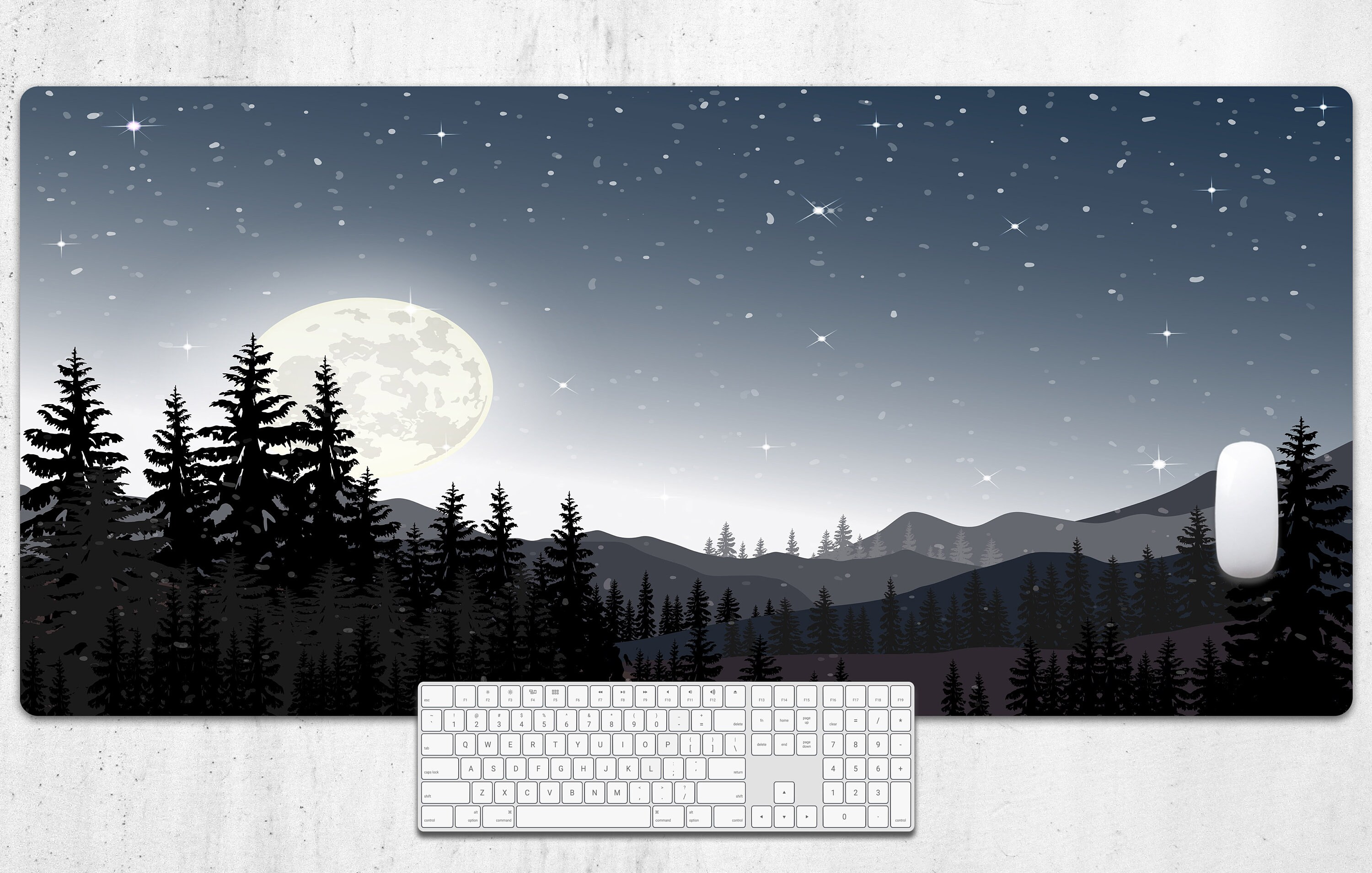 Cute Night View Full Moon Desk Pad Aesthetic Desk Mat Trendy - Etsy