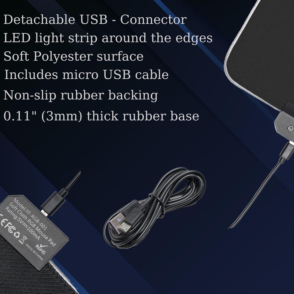 RGB Gaming Desk Mat - Night City Futuristic Mousepad - Led Neon Desk ...