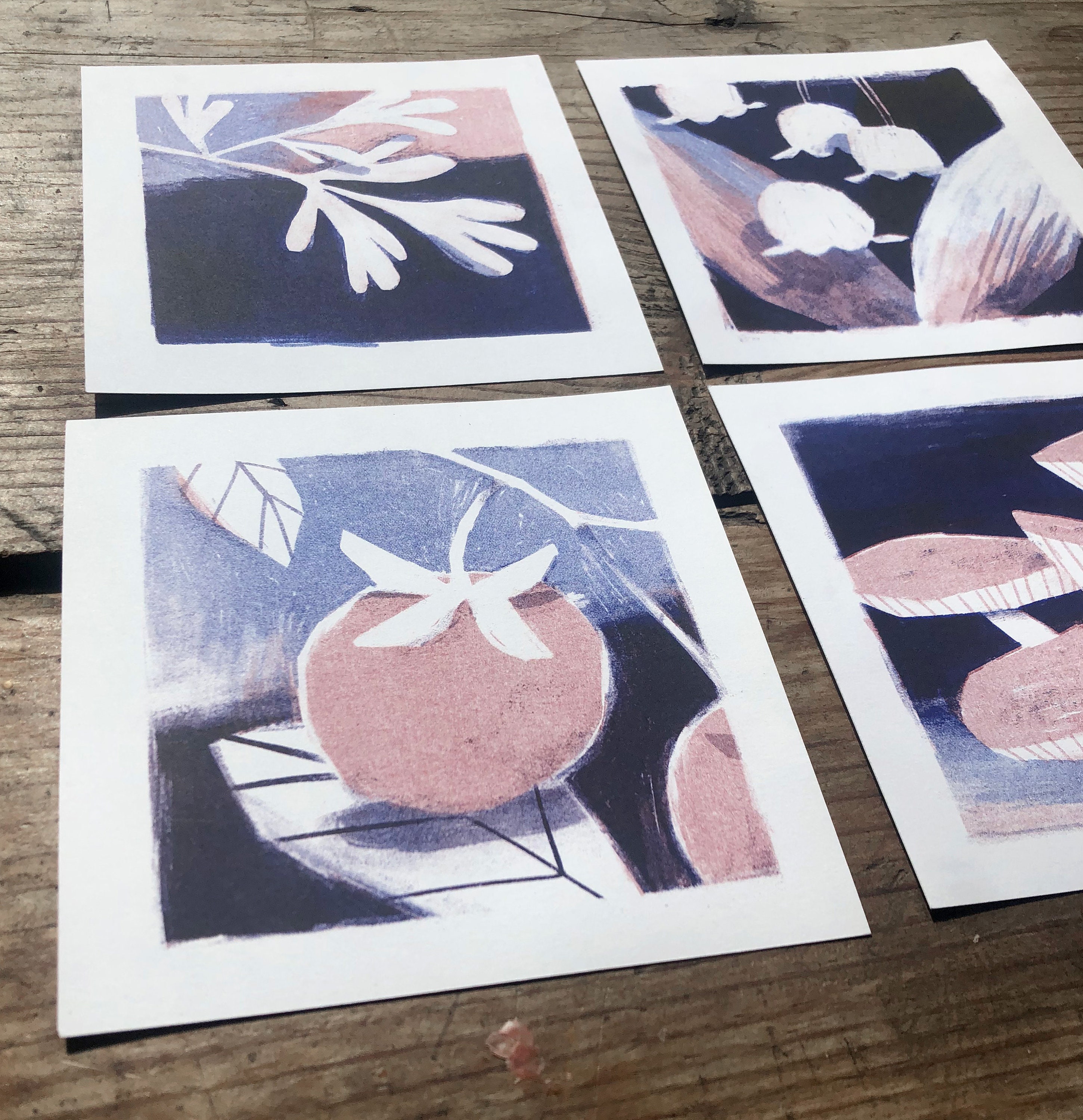 Series of 4 Print in 2-color Risography Risograph Print - Etsy UK
