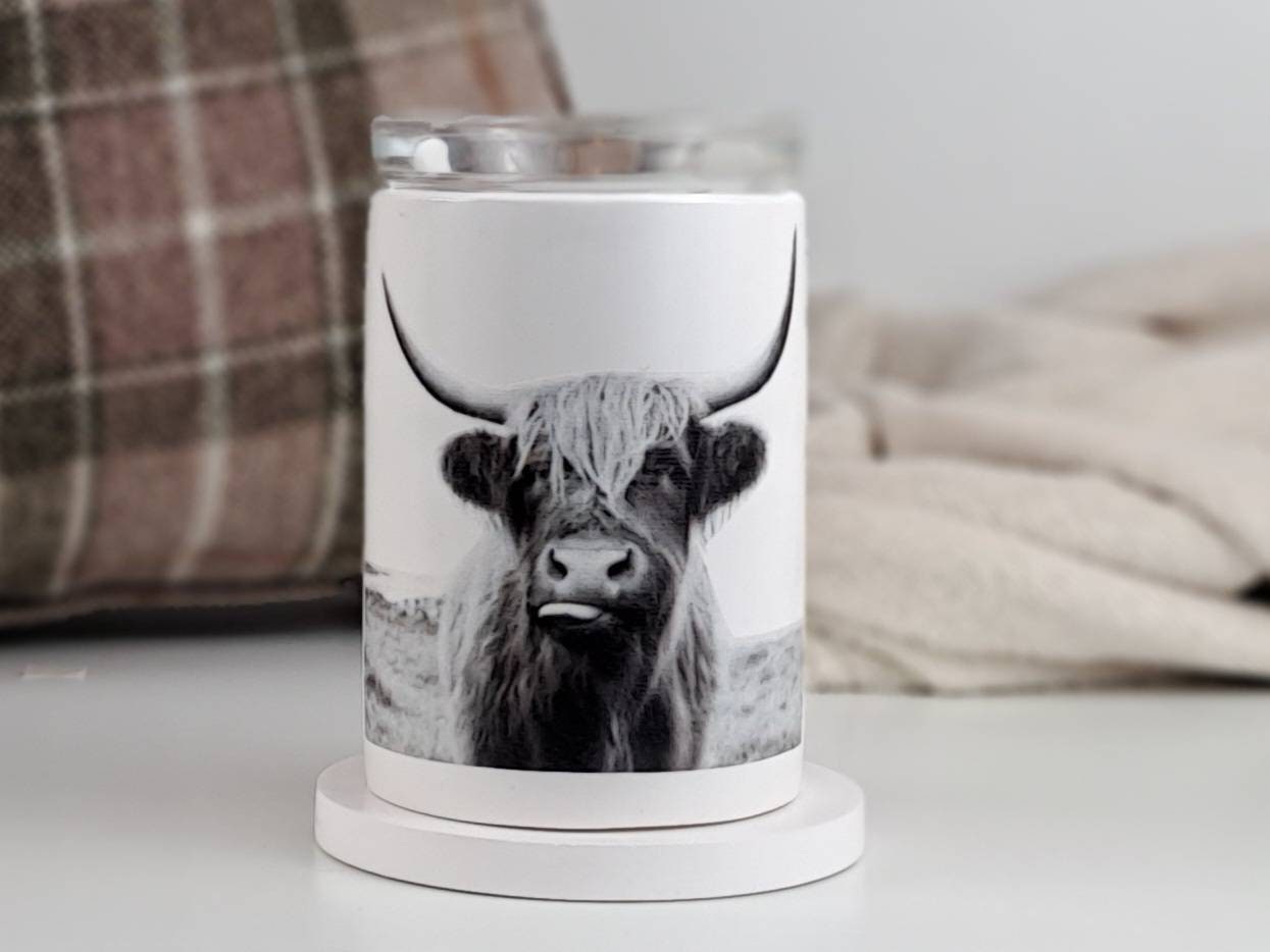 Highland Cow Wax Melt Burner LED Melter Highland Cow Black 12cm Plug In ...
