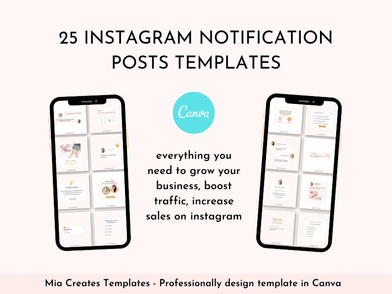Instagram Notification Post Templates for Canva, Reminders, Alerts ...