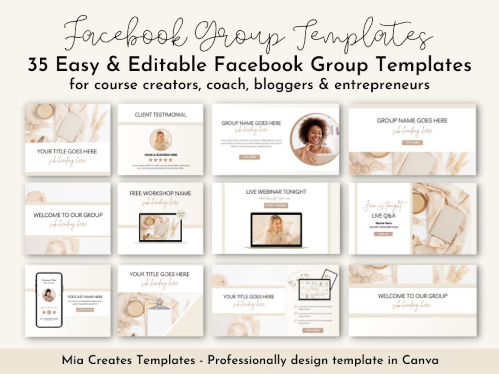 Facebook Group Templates, Editable Canva Templates, Facebook Post ...