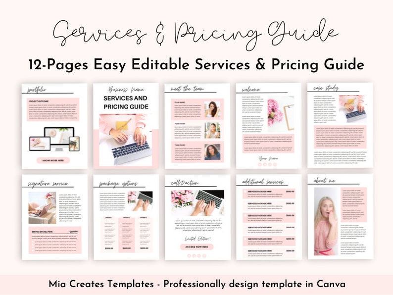 Services and Pricing Guide Template, Portfolio Template, Pricing ...