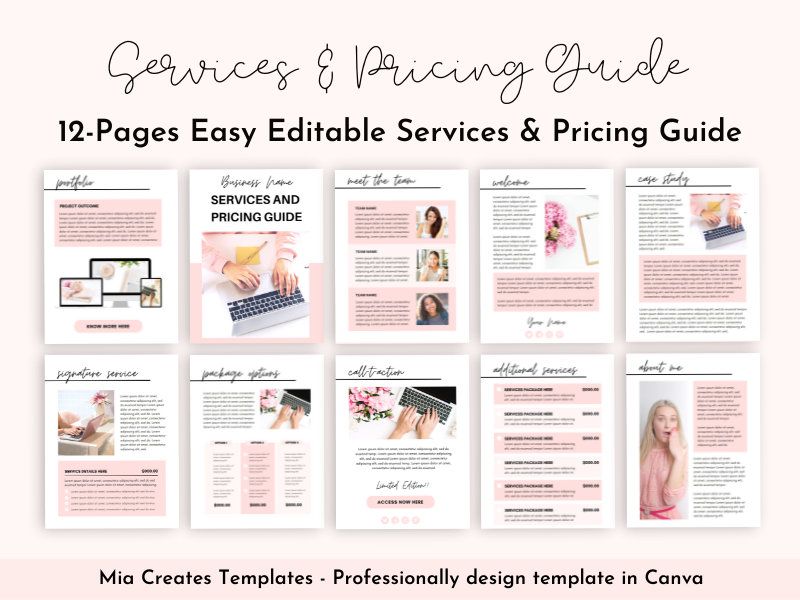 Services and Pricing Guide Template, Portfolio Template, Pricing ...