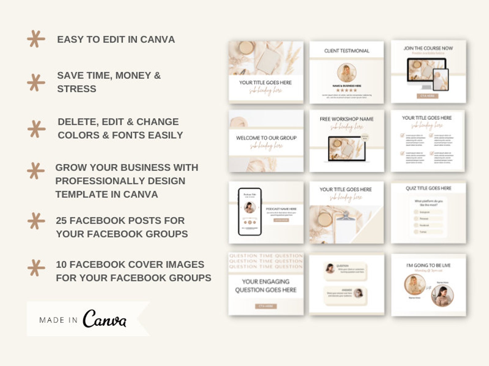 Facebook Group Templates, Editable Canva Templates, Facebook Post ...
